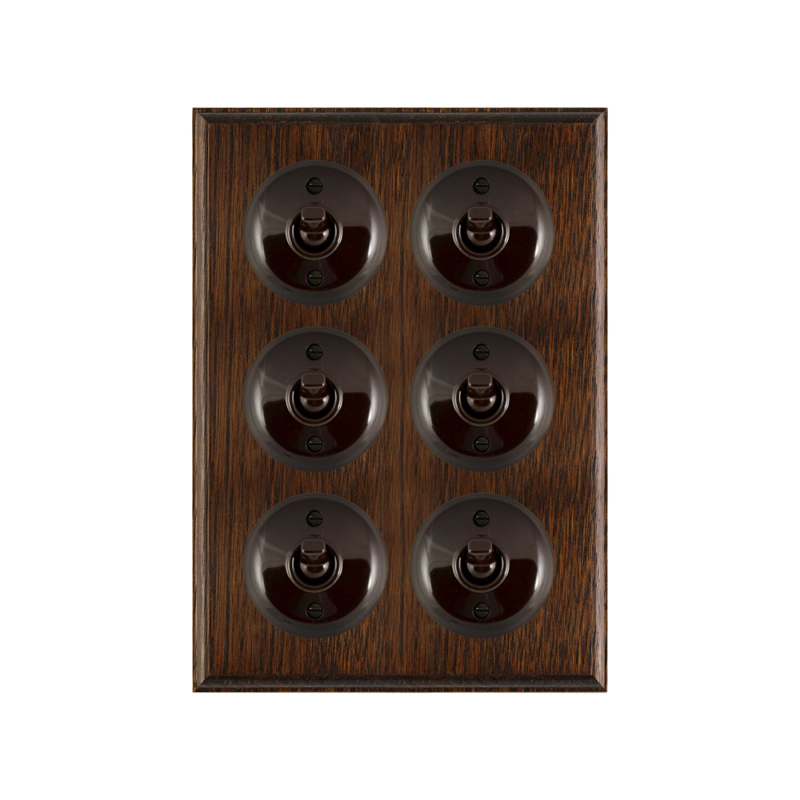 6 Gang Bakelite Light Switch - plain white or brown | Switches