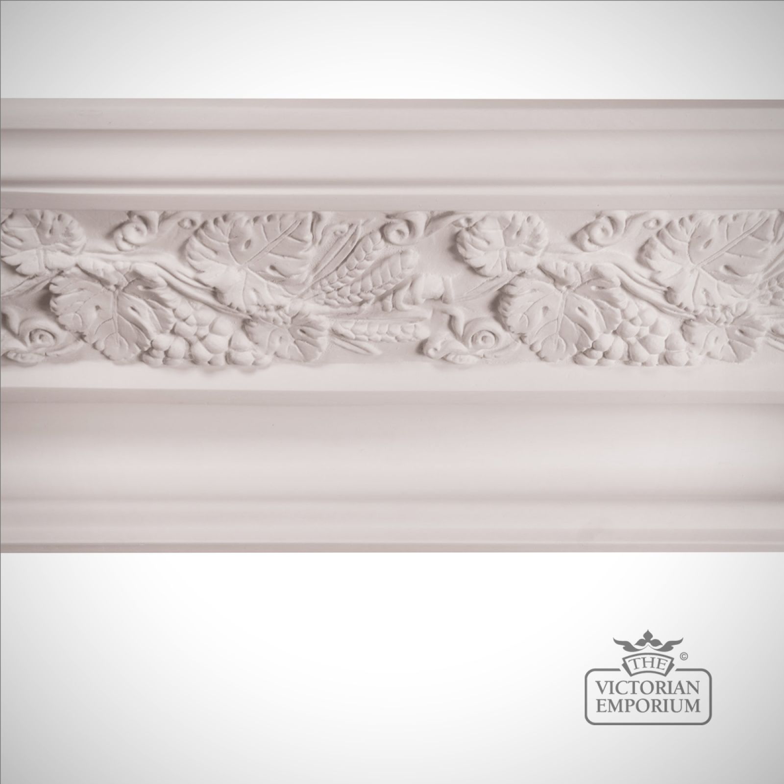 Ornate Victorian coving with grape vine design