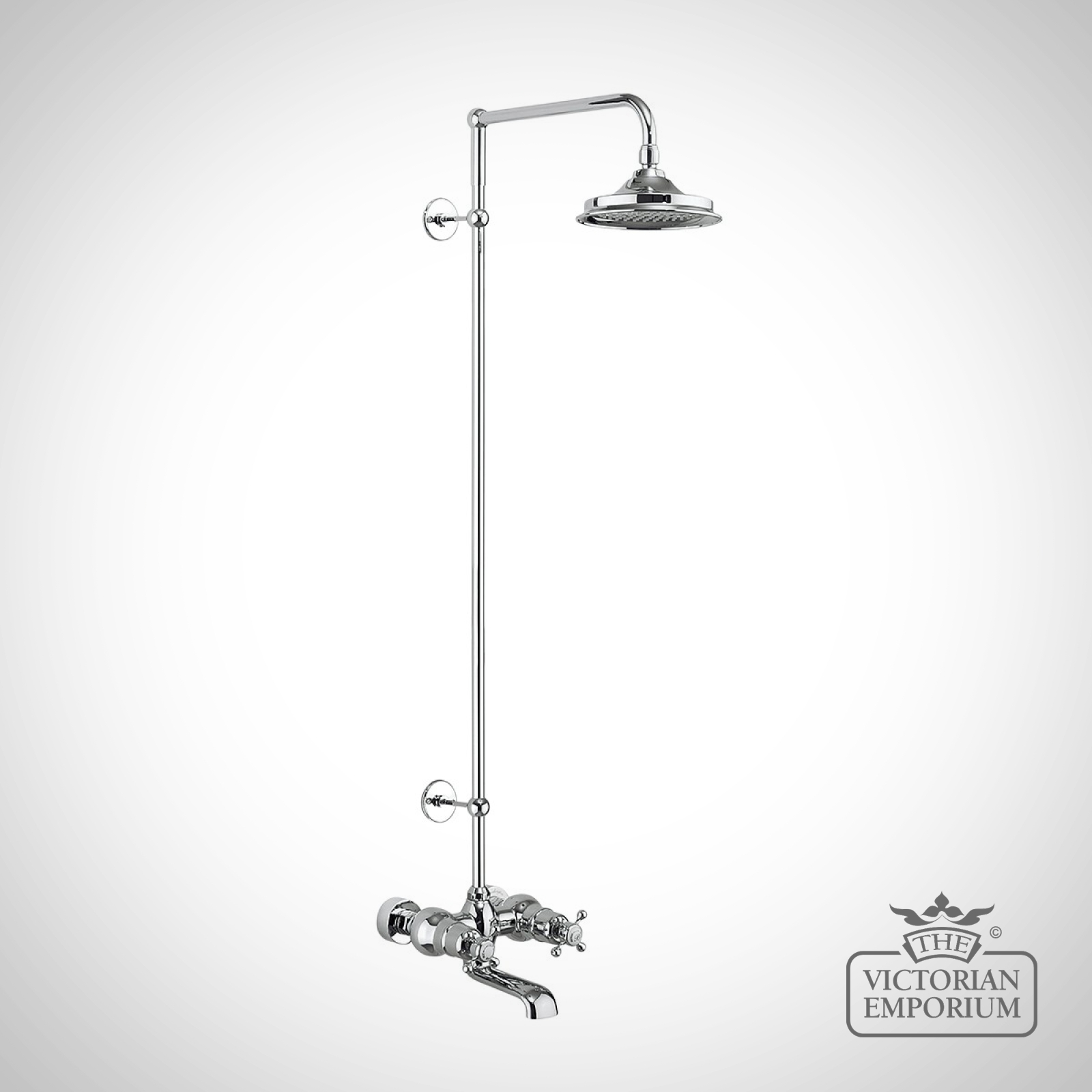 Tayside Thermostatic Bath Shower Mixer Wall Mounted with Rigid Riser ...