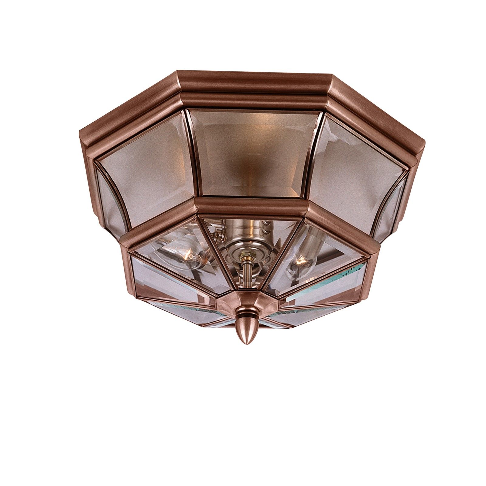 Newbury Flush Mount Light in Aged Copper