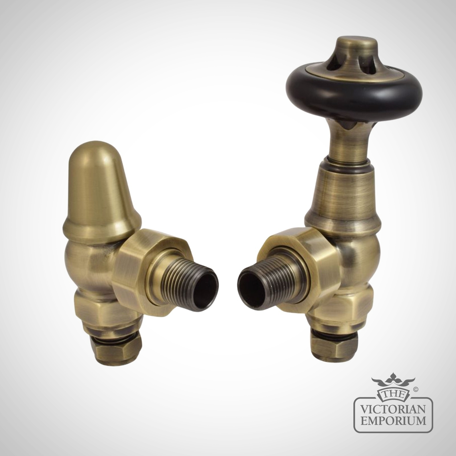 Comodore Thermostatic Angled Radiator valve set