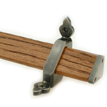 Triangular Wooden Stair Rod with Trefoil brackets | Stair Rods