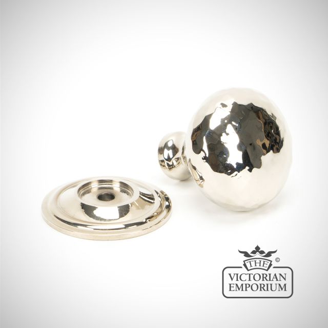 Polished Nickel Hammered Mushroom Cabinet Knob
