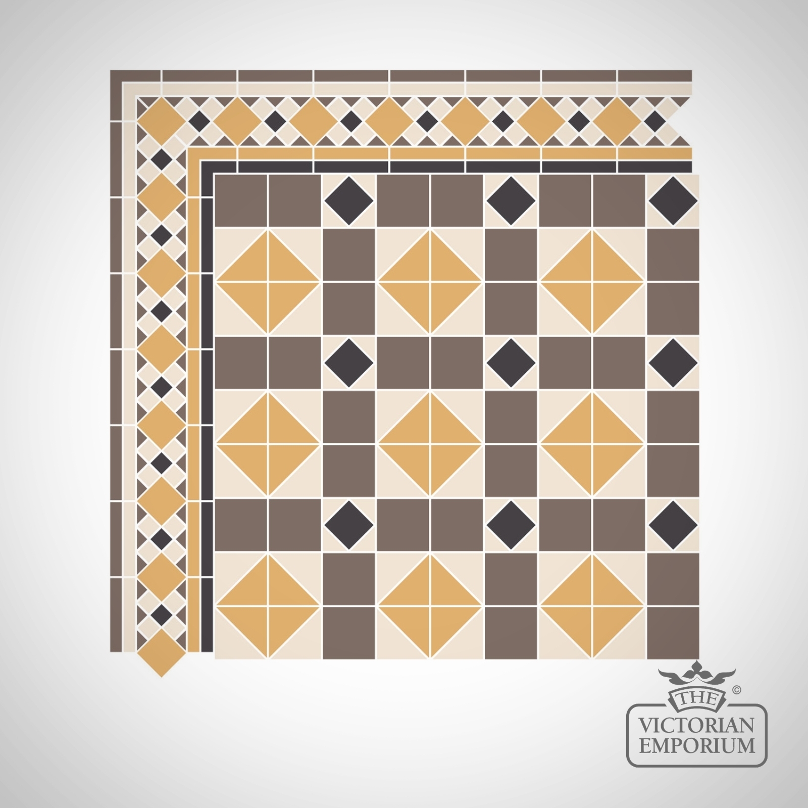 Brighton Victorian Mosaic Floor Tiles - Centre Pattern 30x30cm sheets ...