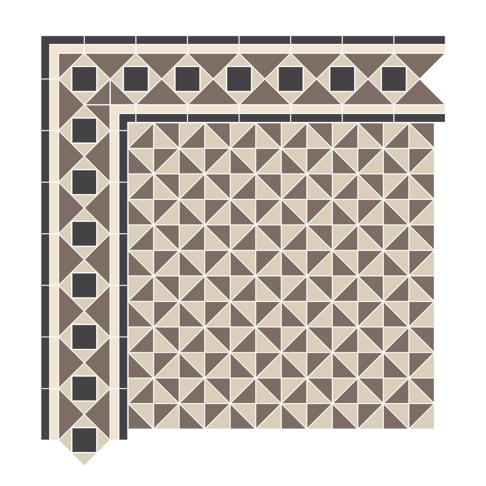 Poznan Victorian Mosaic Floor Tiles - Centre Pattern 276x276mm sheets ...