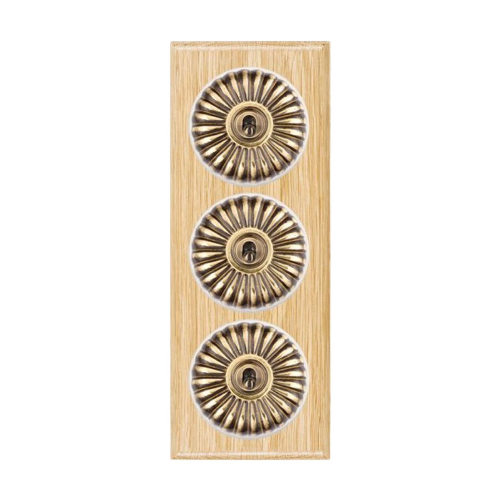 Decorative Fluted Victorian Light Switch - 3 gang | Switches