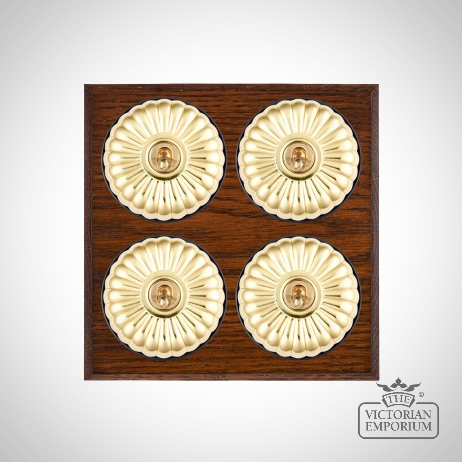 Decorative Fluted Victorian Light Switch - 4 gang | Switches